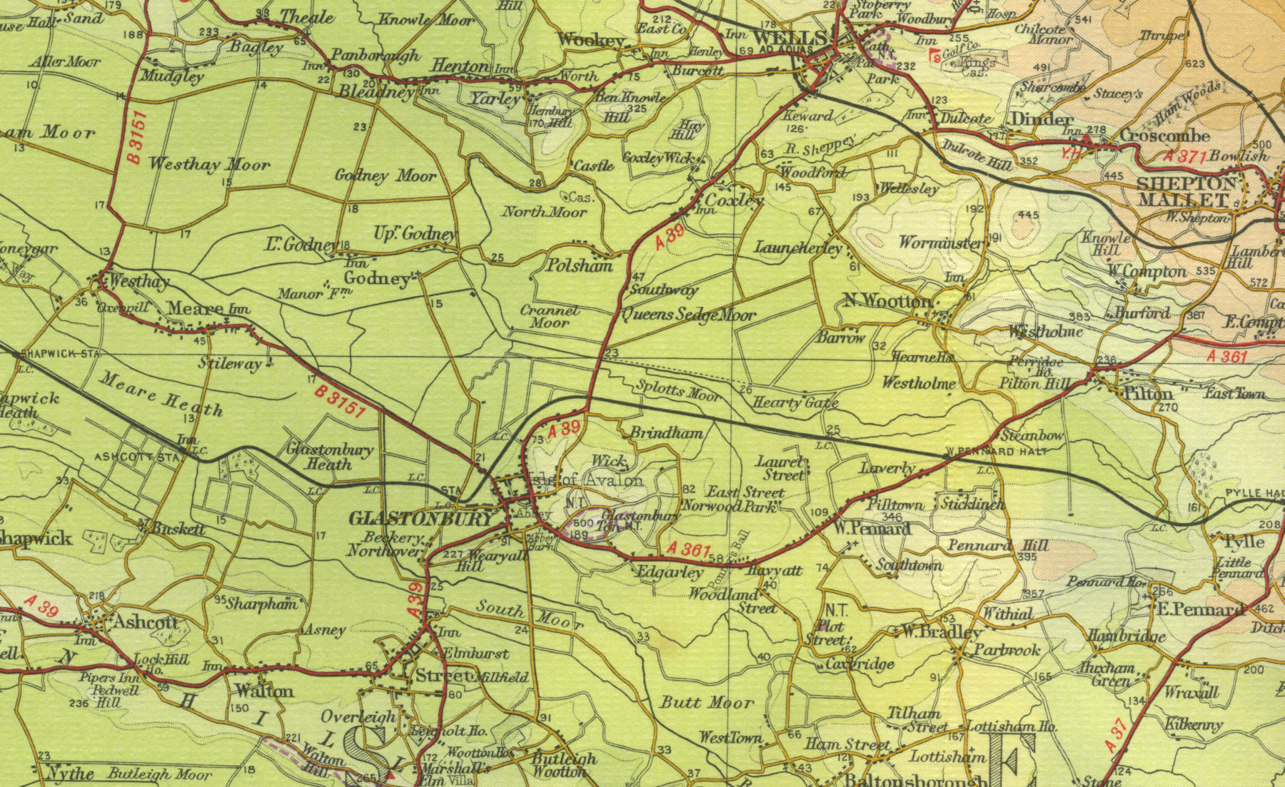 Glastonbury Map Glastonbury Map